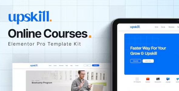 Upskill 1.0.1 - Online Course Elementor Pro Template Kit - GPL nulled